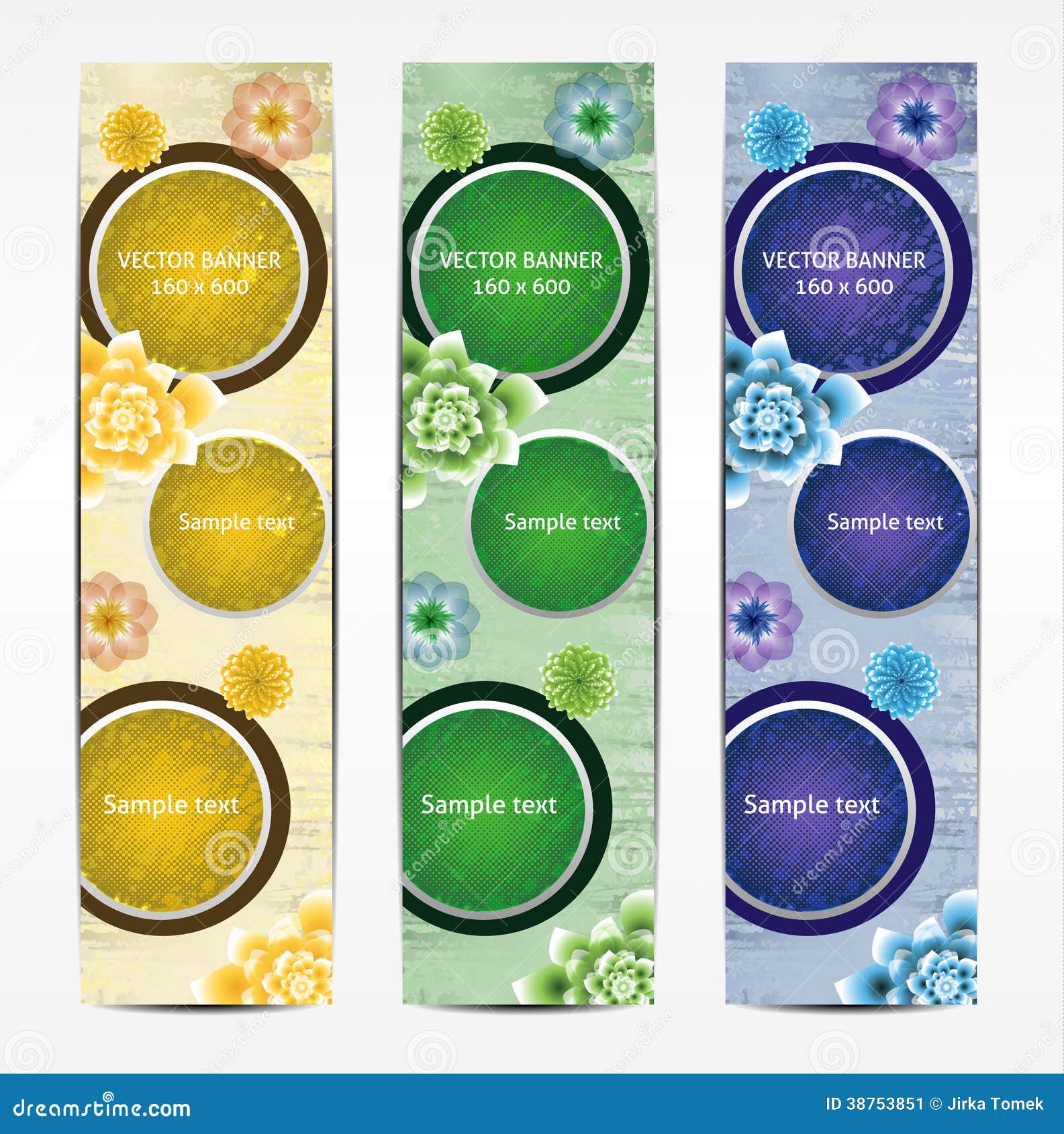 Vertical Floral Banner stock vector. Illustration of golden - 38753851