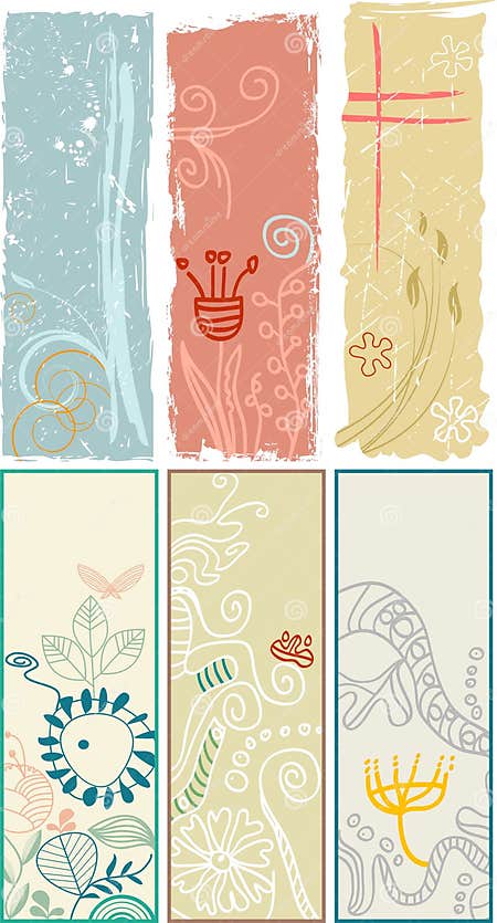 Vertical Floral Banners and Bookmarks Stock Vector - Illustration of ...