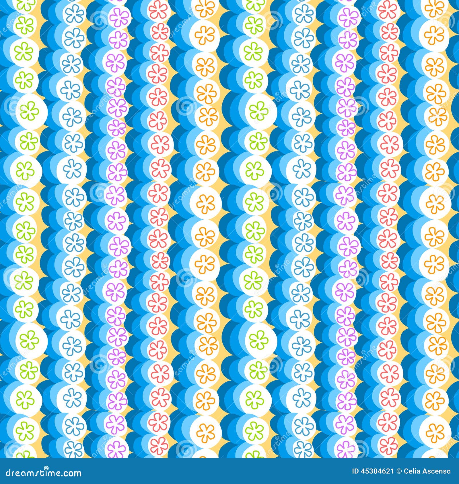 Vertical Flower Rows Seamless Background Stock Illustration ...