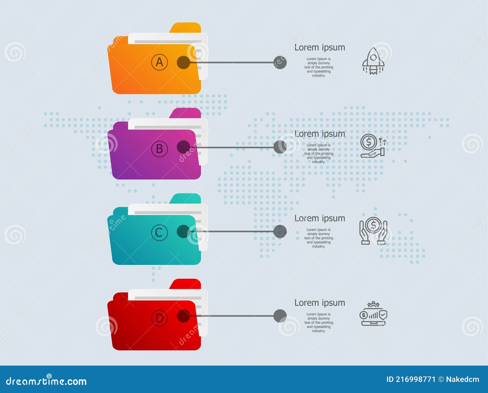 Vertical Folder Infographics Presentation Element Tamplate Stock Vector ...