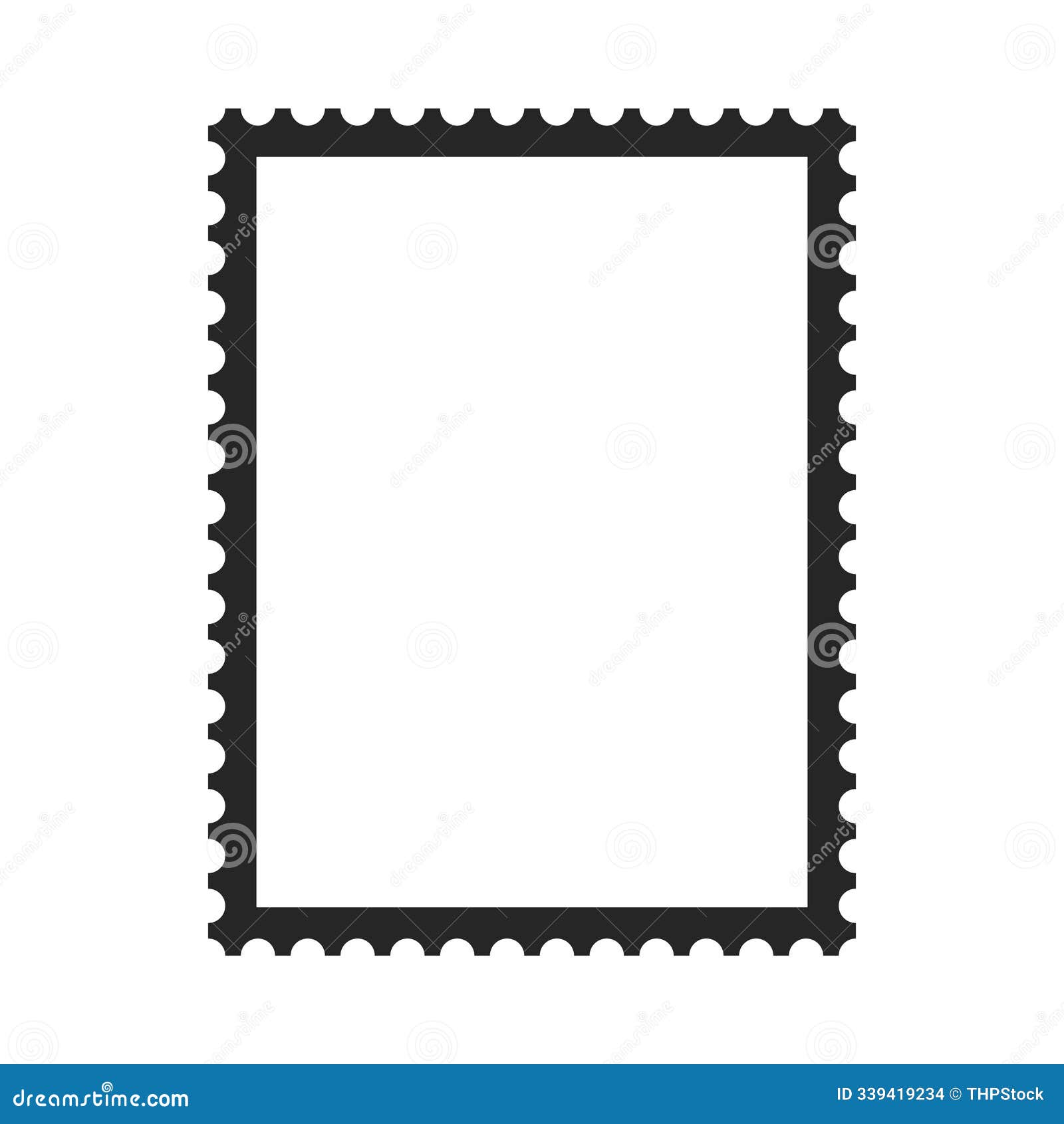 Vertical Postage Stamp Silhouette Border Vector Stock Illustration ...