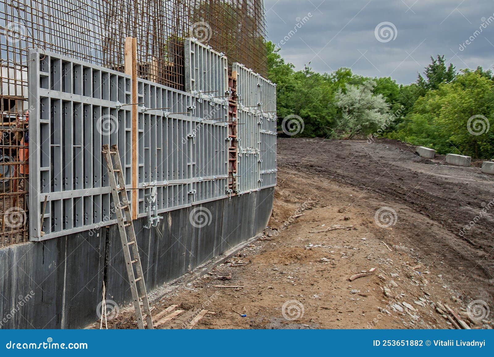 Vertical Formwork Boards at Bridge Stock Photo - Image of element ...