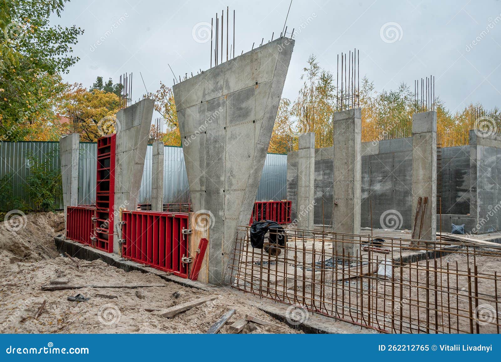 Vertical formwork panels stock image. Image of plywood - 262212765