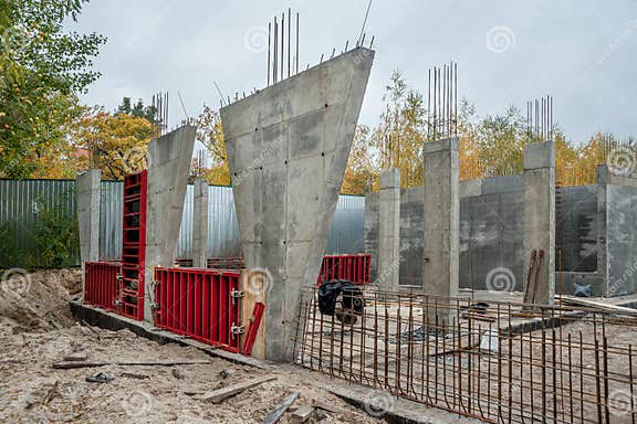 Vertical formwork panels stock image. Image of plywood - 262212765
