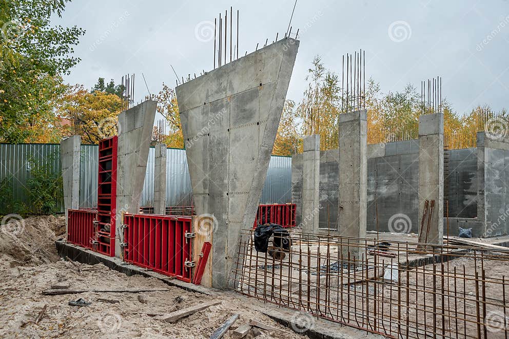 Vertical formwork panels stock image. Image of plywood - 262212765