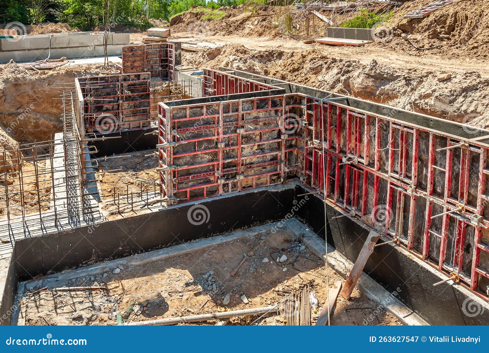 Vertical Formwork Panels on the Construction Stock Image - Image of ...