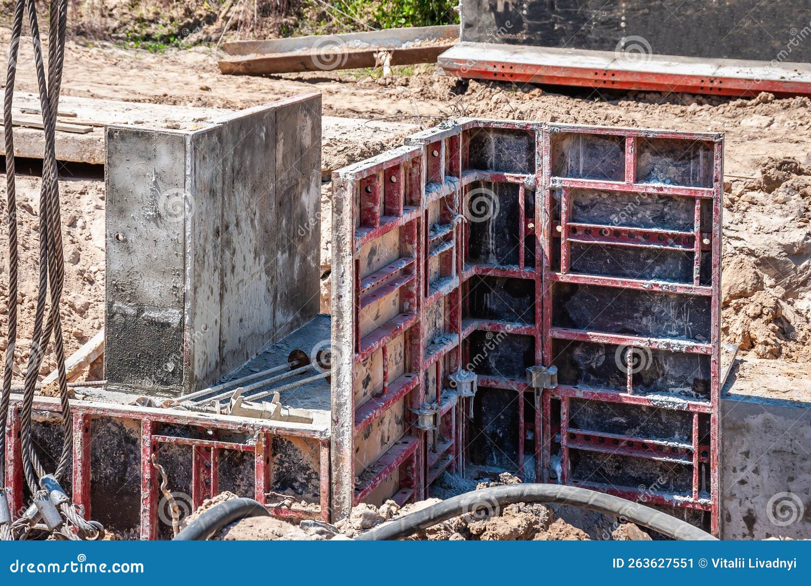 Vertical Formwork Panels on the Construction Stock Image - Image of ...