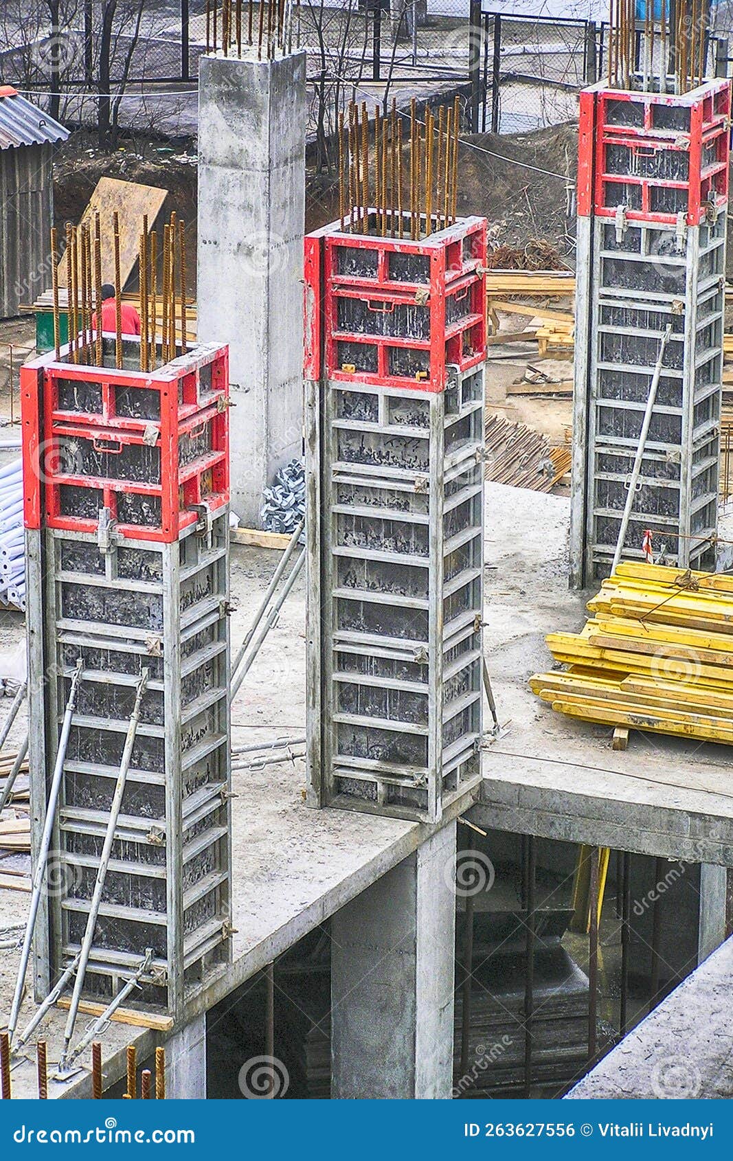 Vertical Formwork Panels on the Construction Stock Photo - Image of ...