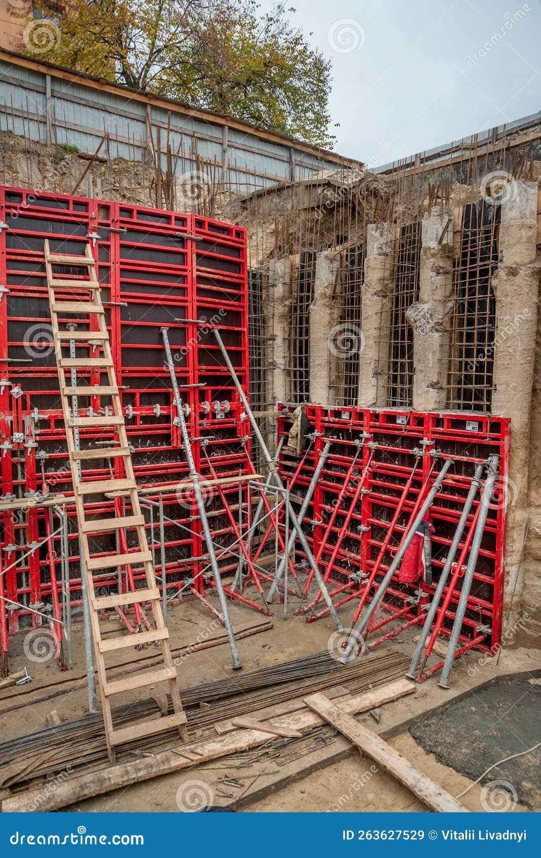 Vertical Formwork Panels on the Construction Stock Image - Image of ...