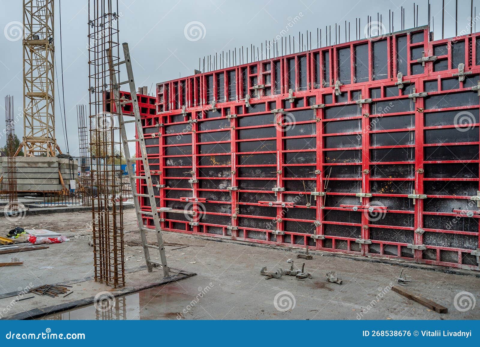 Vertical Formwork Panels on the Construction Stock Photo - Image of ...