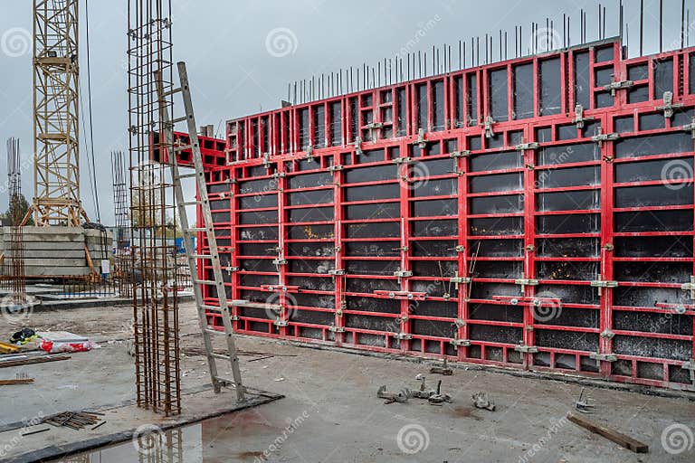 Vertical Formwork Panels on the Construction Stock Photo - Image of ...