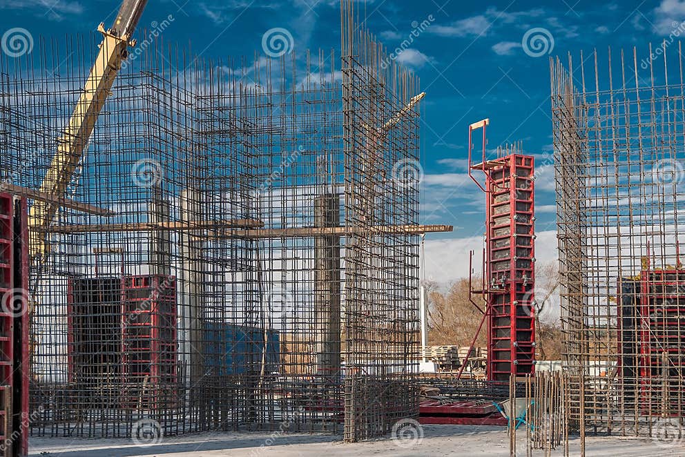 Vertical Formwork Panels for an Elevator Shaft Stock Image - Image of ...