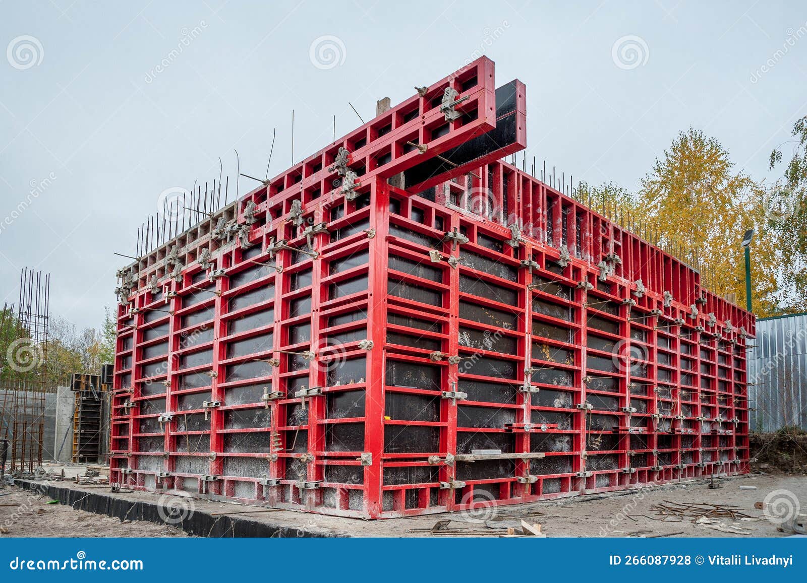 Vertical formwork panels stock photo. Image of column - 266087928