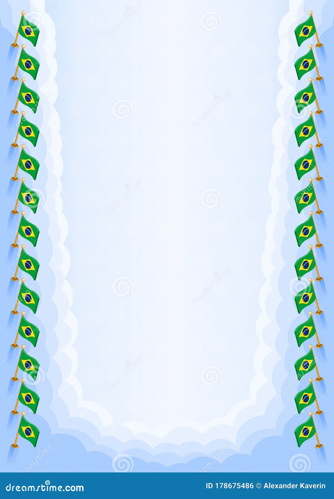 Vertical Frame and Border with Brazil Flag Stock Vector - Illustration ...
