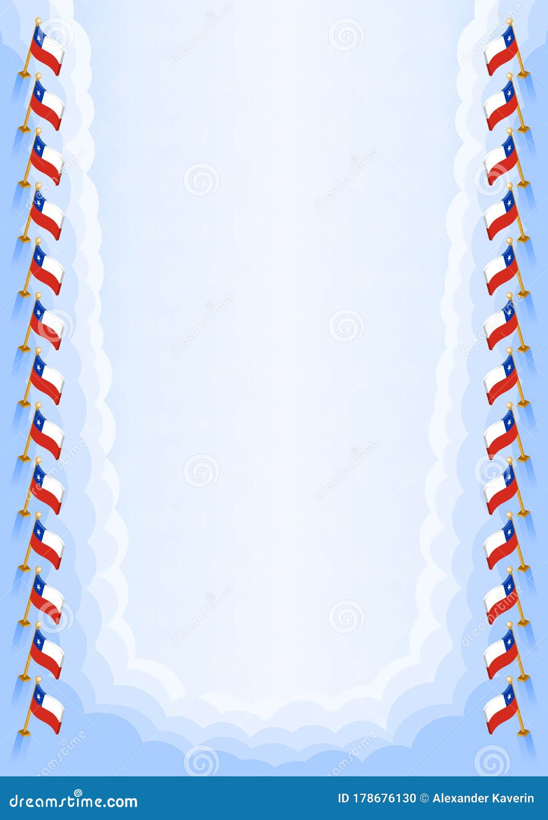 Vertical Frame and Border with Chile Flag Stock Vector - Illustration ...