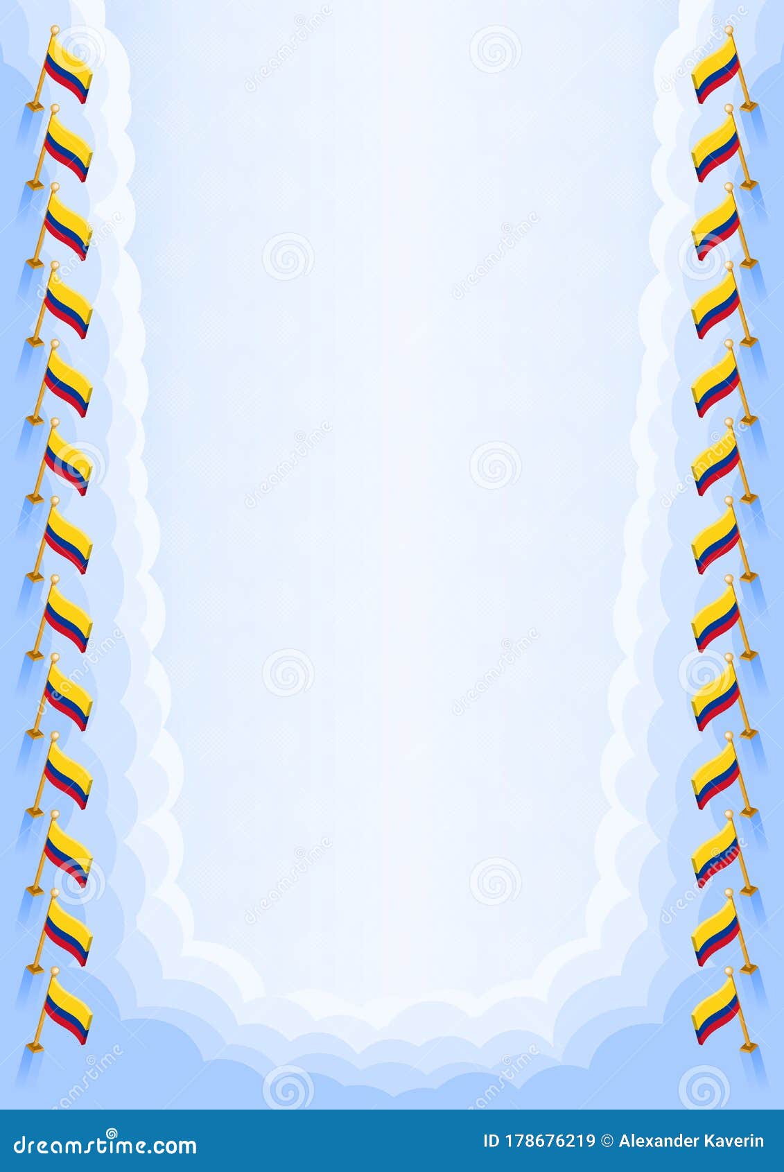 Vertical Frame and Border with Colombia Flag Stock Vector ...