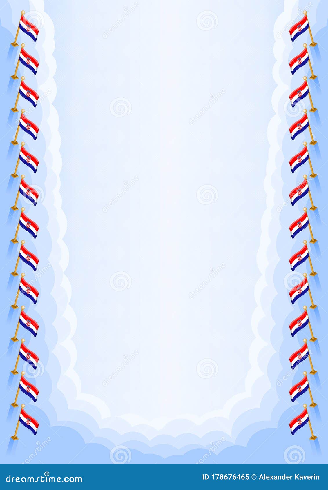 Vertical Frame and Border with Croatia Flag Stock Vector - Illustration ...