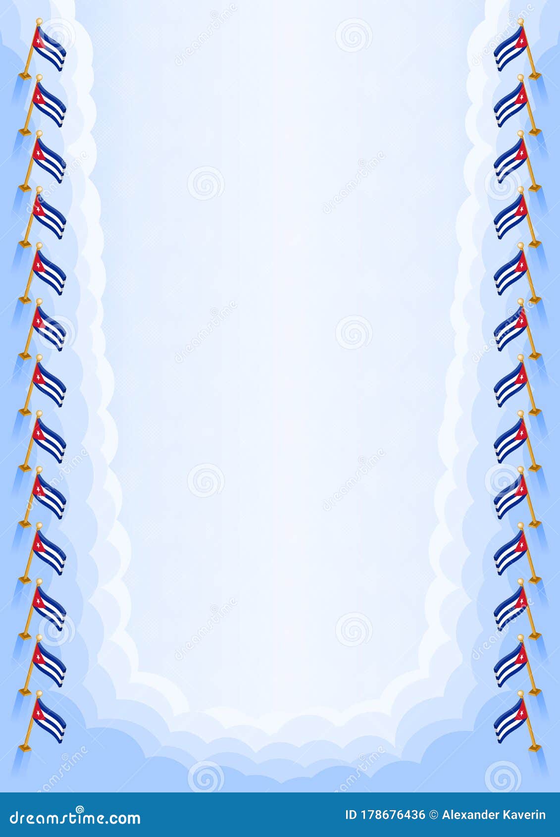 Vertical Frame and Border with Cuba Flag Stock Vector - Illustration of ...