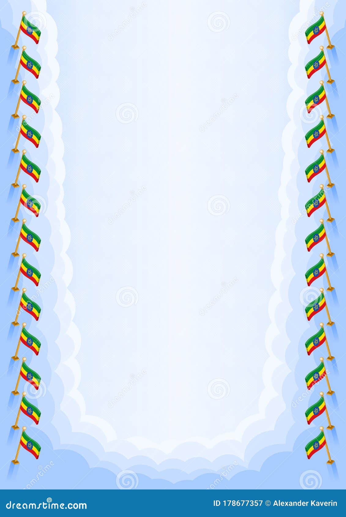 Vertical Frame and Border with Ethiopia Flag Stock Vector ...