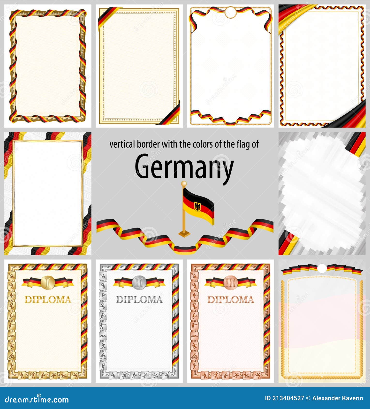 Vertical Frame and Border with Germany Flag Stock Vector - Illustration ...