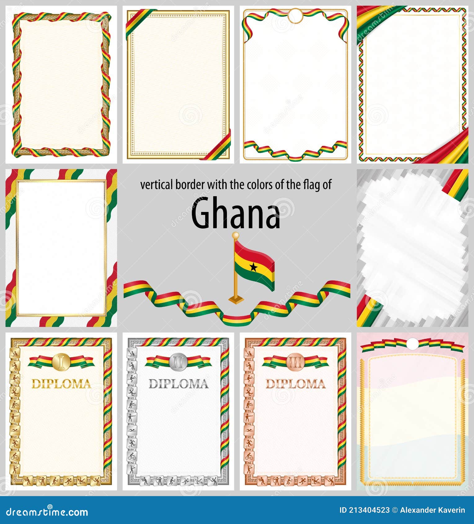 Vertical Frame and Border with Ghana Flag Stock Vector - Illustration ...