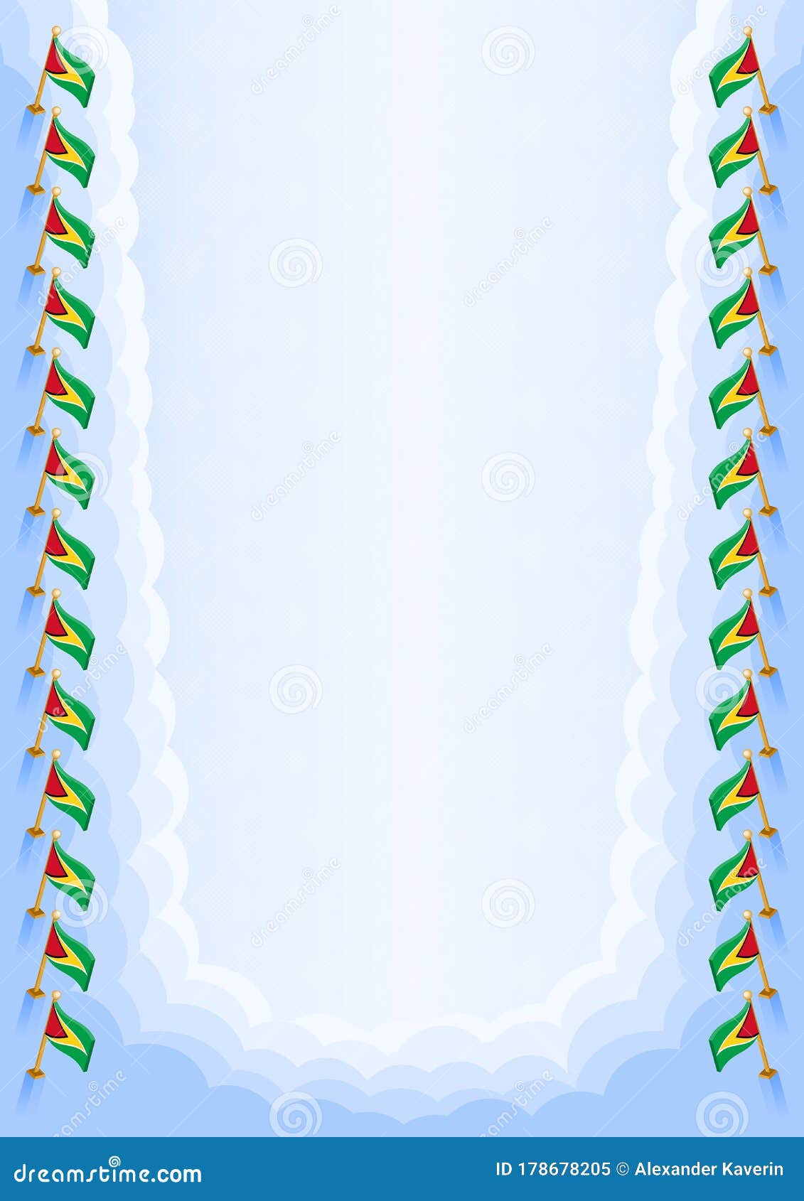 Vertical Frame and Border with Guyana Flag Stock Vector - Illustration ...