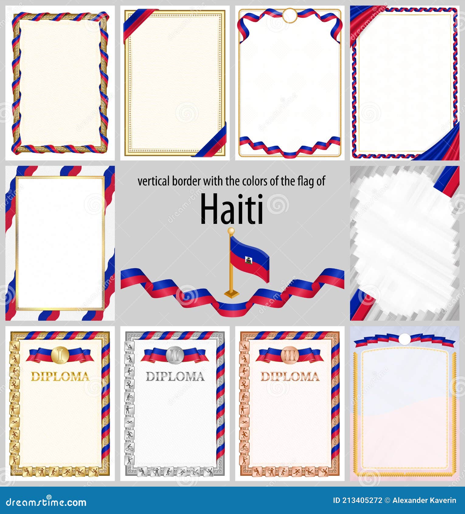 Vertical Frame and Border with Haiti Flag Stock Vector - Illustration ...