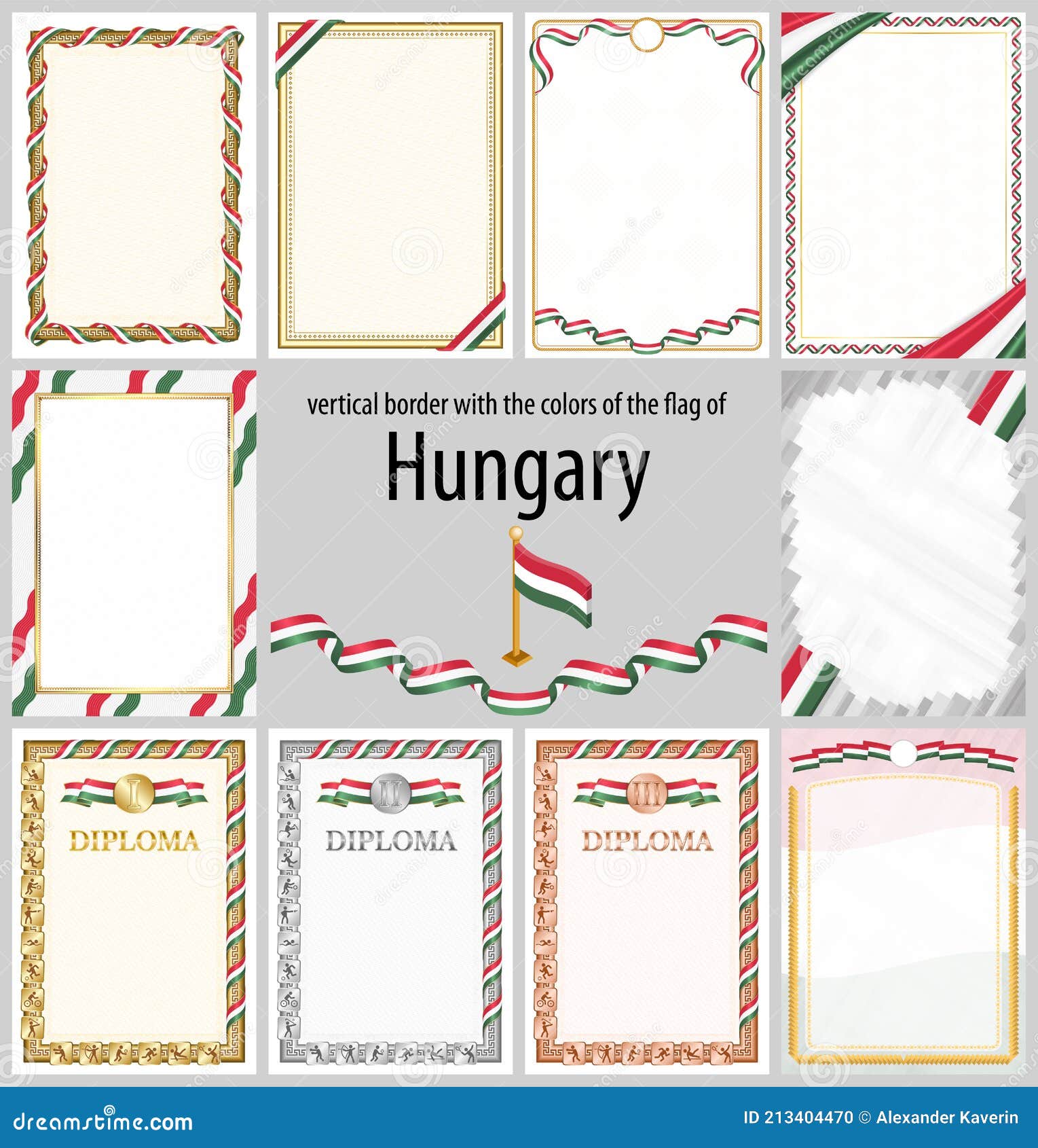 Vertical Frame and Border with Hungary Flag Stock Vector - Illustration ...