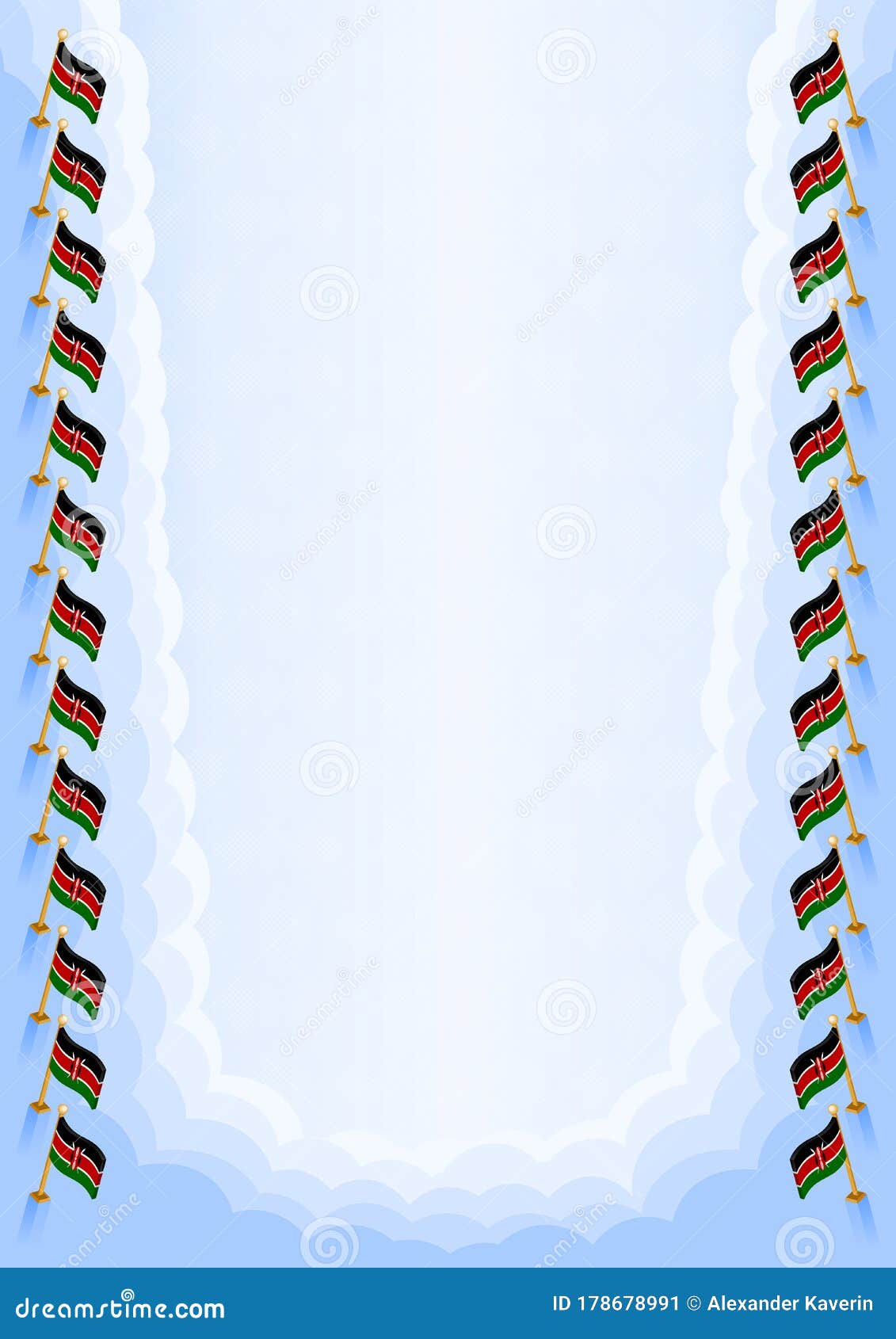 Vertical Frame and Border with Kenya Flag Stock Vector - Illustration ...
