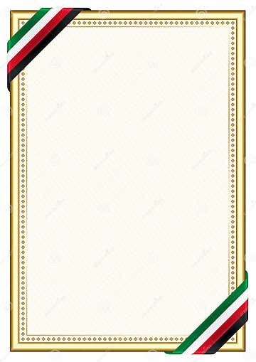 Vertical Frame and Border with Kuwait Flag Stock Vector - Illustration ...