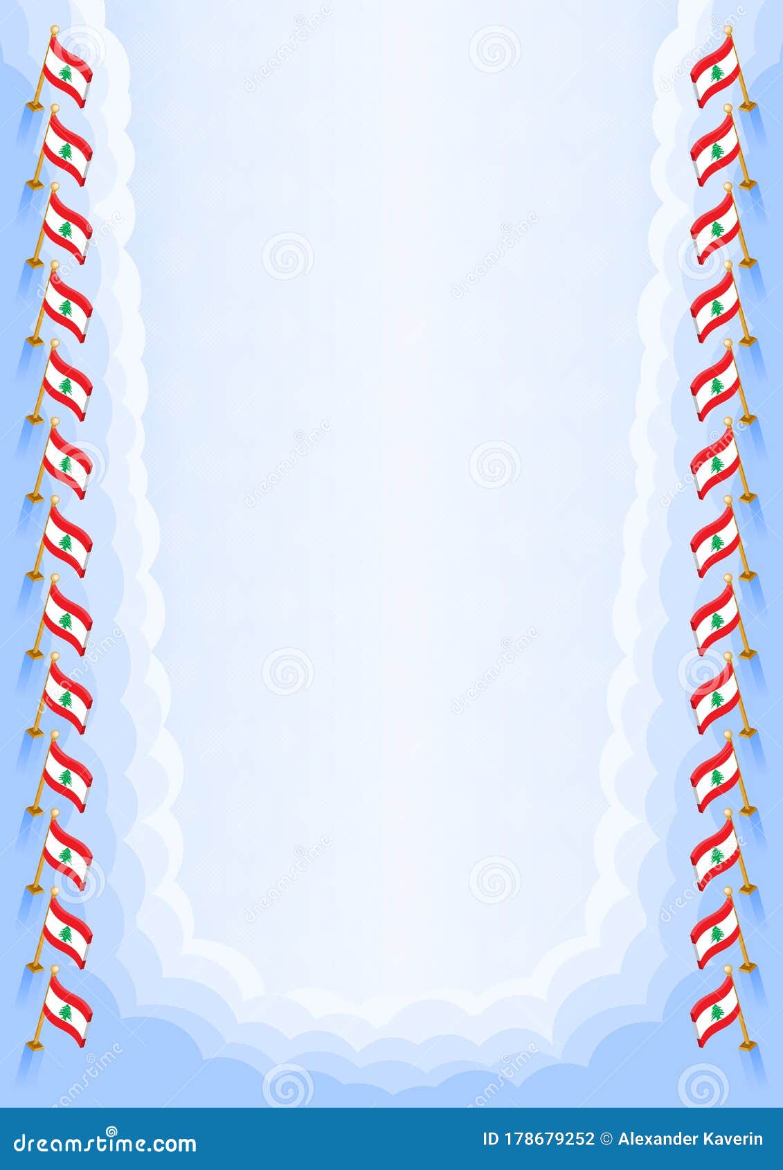 Vertical Frame and Border with Lebanon Flag Stock Vector - Illustration ...