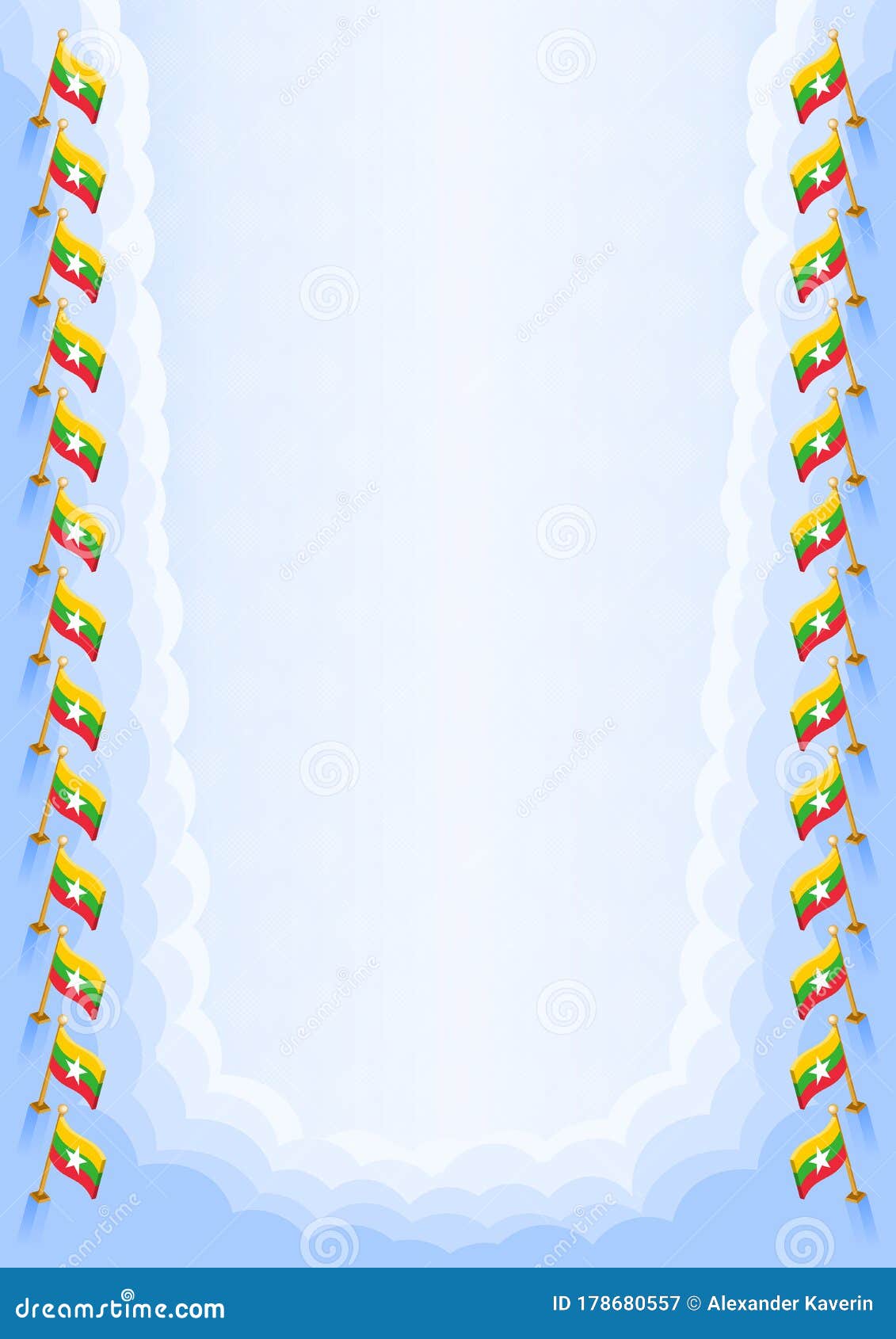 Vertical Frame and Border with Myanmar Flag Stock Vector - Illustration ...