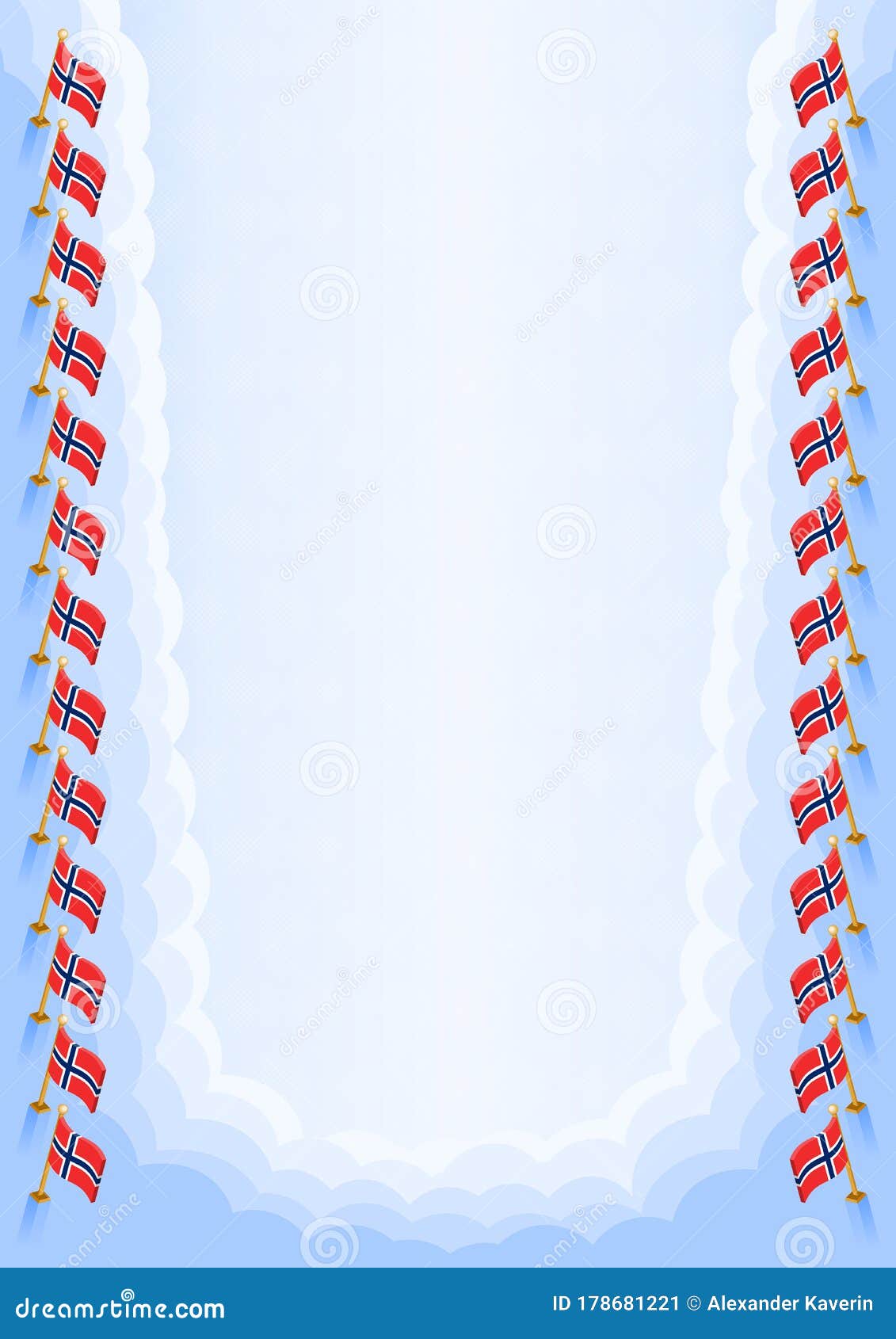 Vertical Frame and Border with Norway Flag Stock Vector - Illustration ...