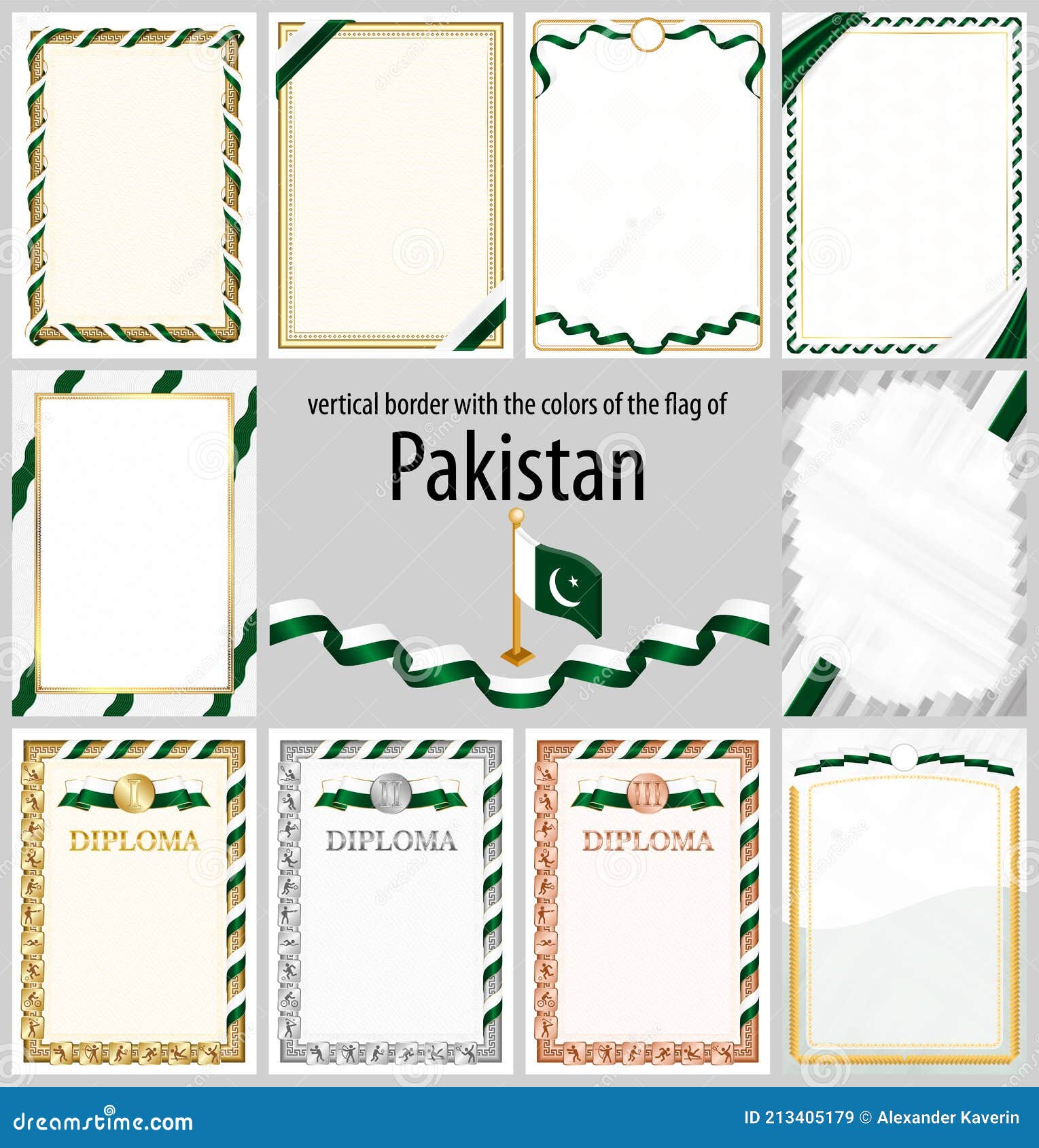Vertical Frame and Border with Pakistan Flag Stock Vector ...