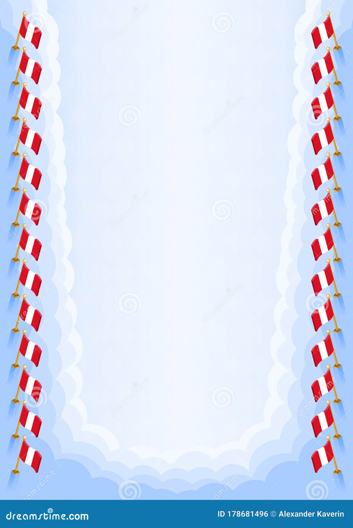 Vertical Frame and Border with Peru Flag Stock Vector - Illustration of ...