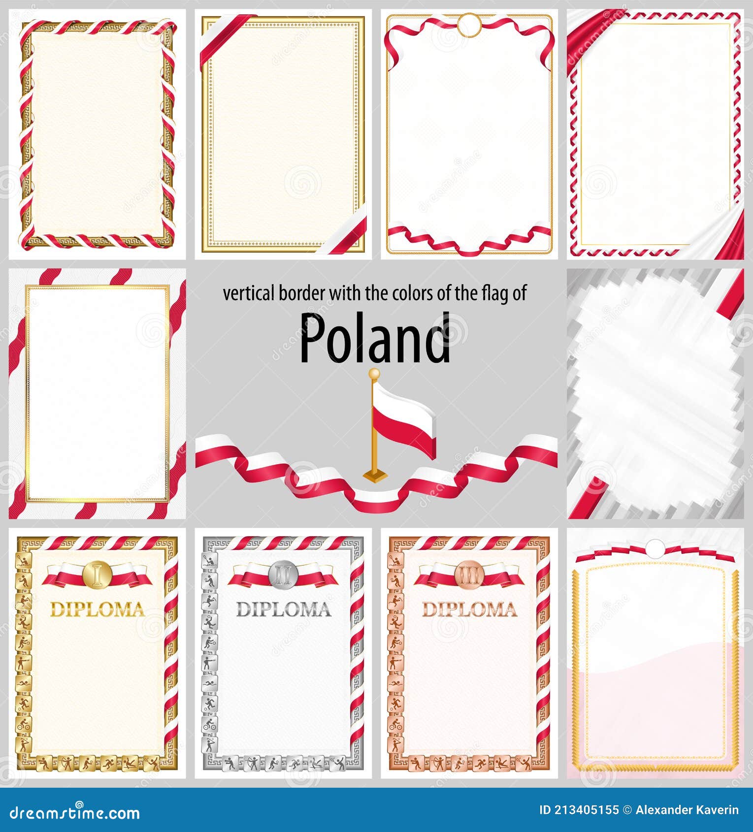 Vertical Frame and Border with Poland Flag Stock Vector - Illustration ...