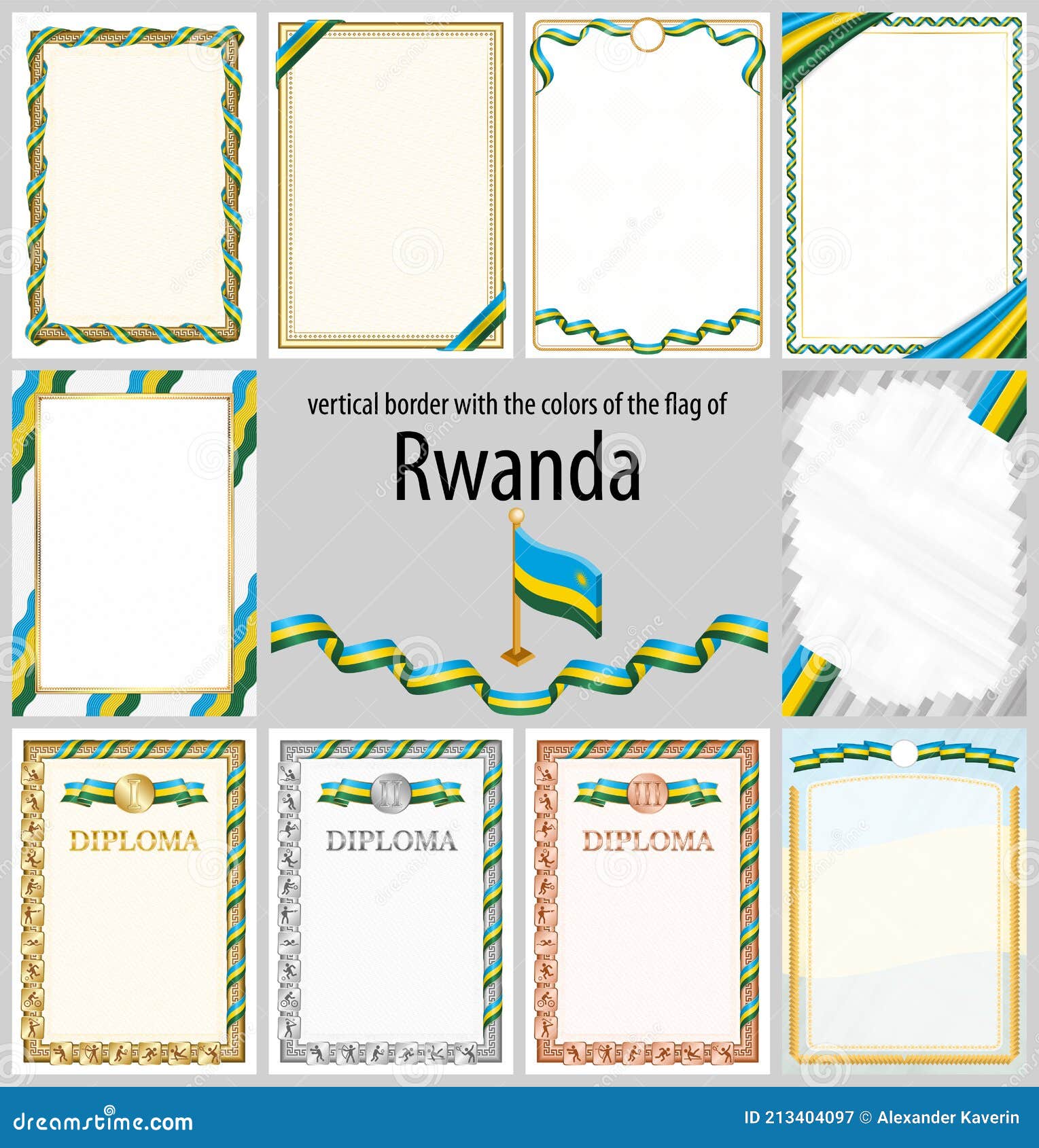 Vertical Frame and Border with Rwanda Flag Stock Vector - Illustration ...