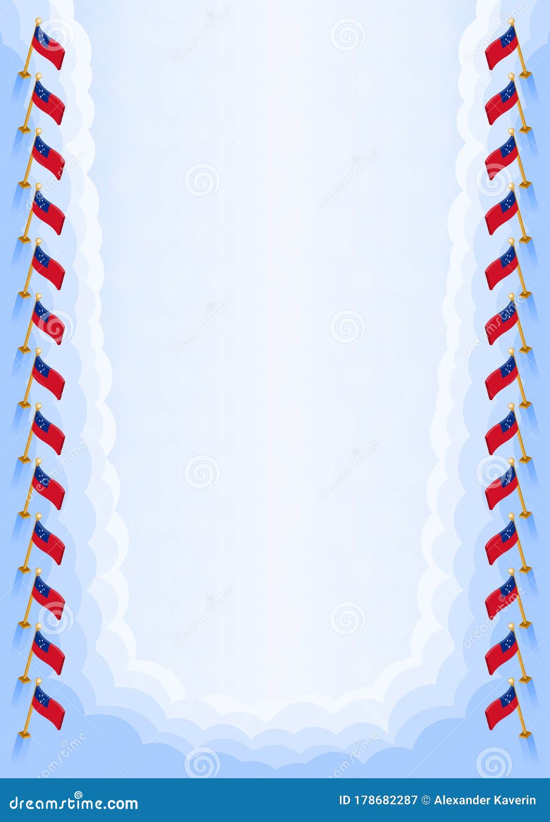 Vertical Frame and Border with Samoa Flag Stock Vector - Illustration ...