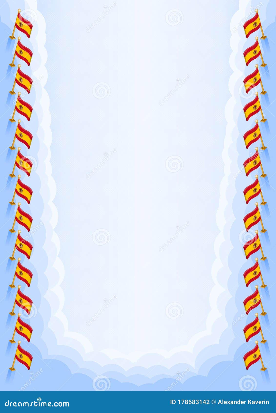 Vertical Frame and Border with Spain Flag Stock Vector - Illustration ...