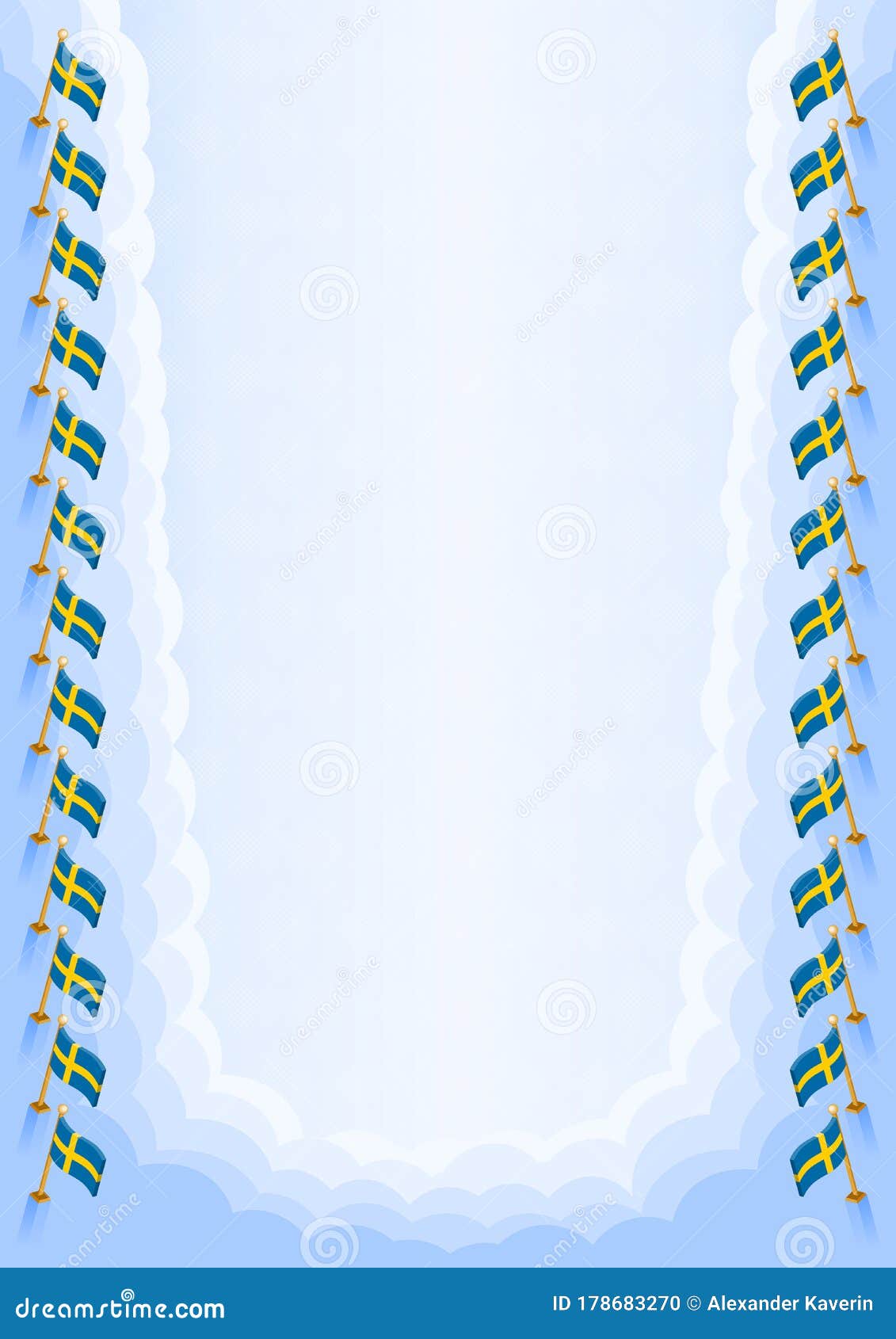 Vertical Frame and Border with Sweden Flag Stock Vector - Illustration ...