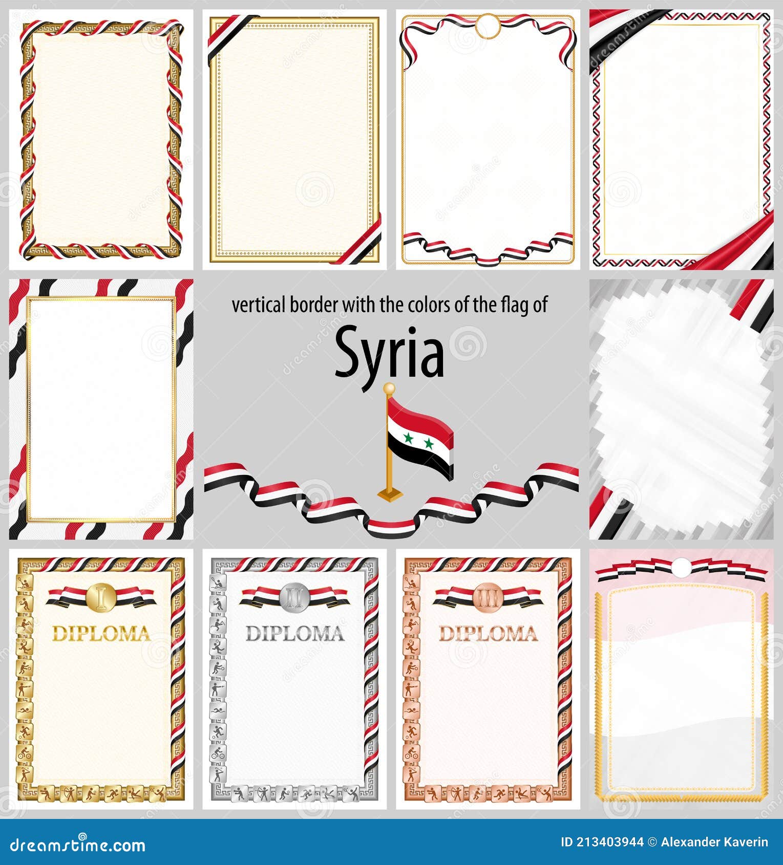 Vertical Frame and Border with Syria Flag Stock Vector - Illustration ...