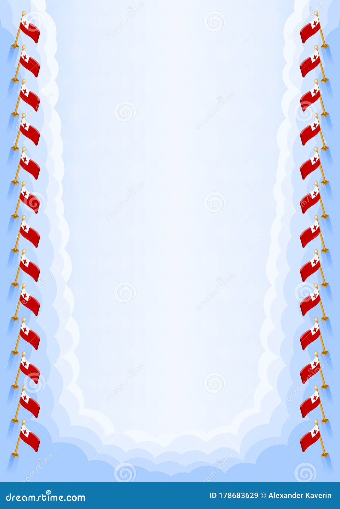 Vertical Frame and Border with Tonga Flag Stock Vector - Illustration ...