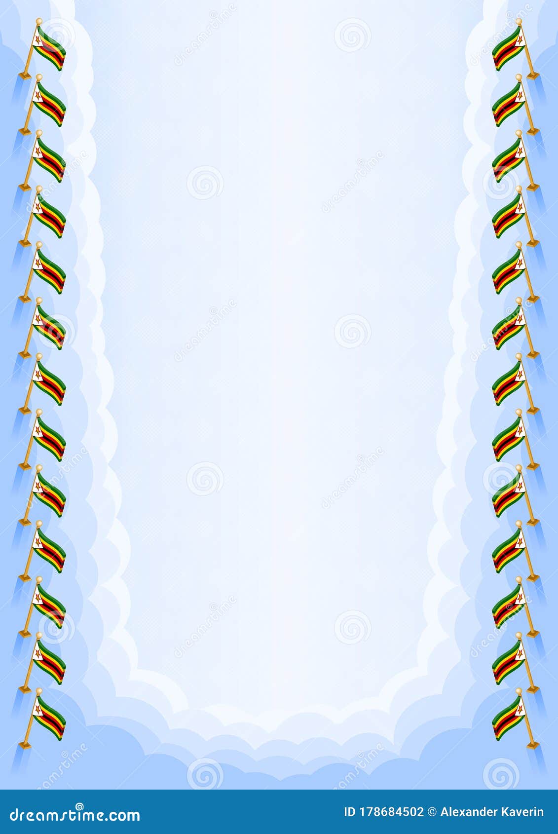 Vertical Frame and Border with Zimbabwe Flag Stock Vector ...