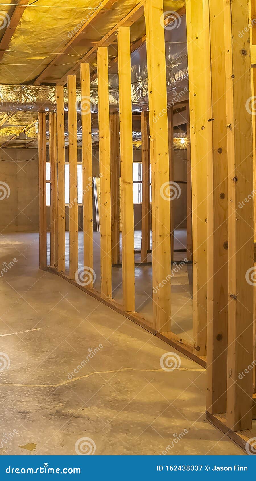 Vertical Frame Building Interior Under Construction With An Electrical ...