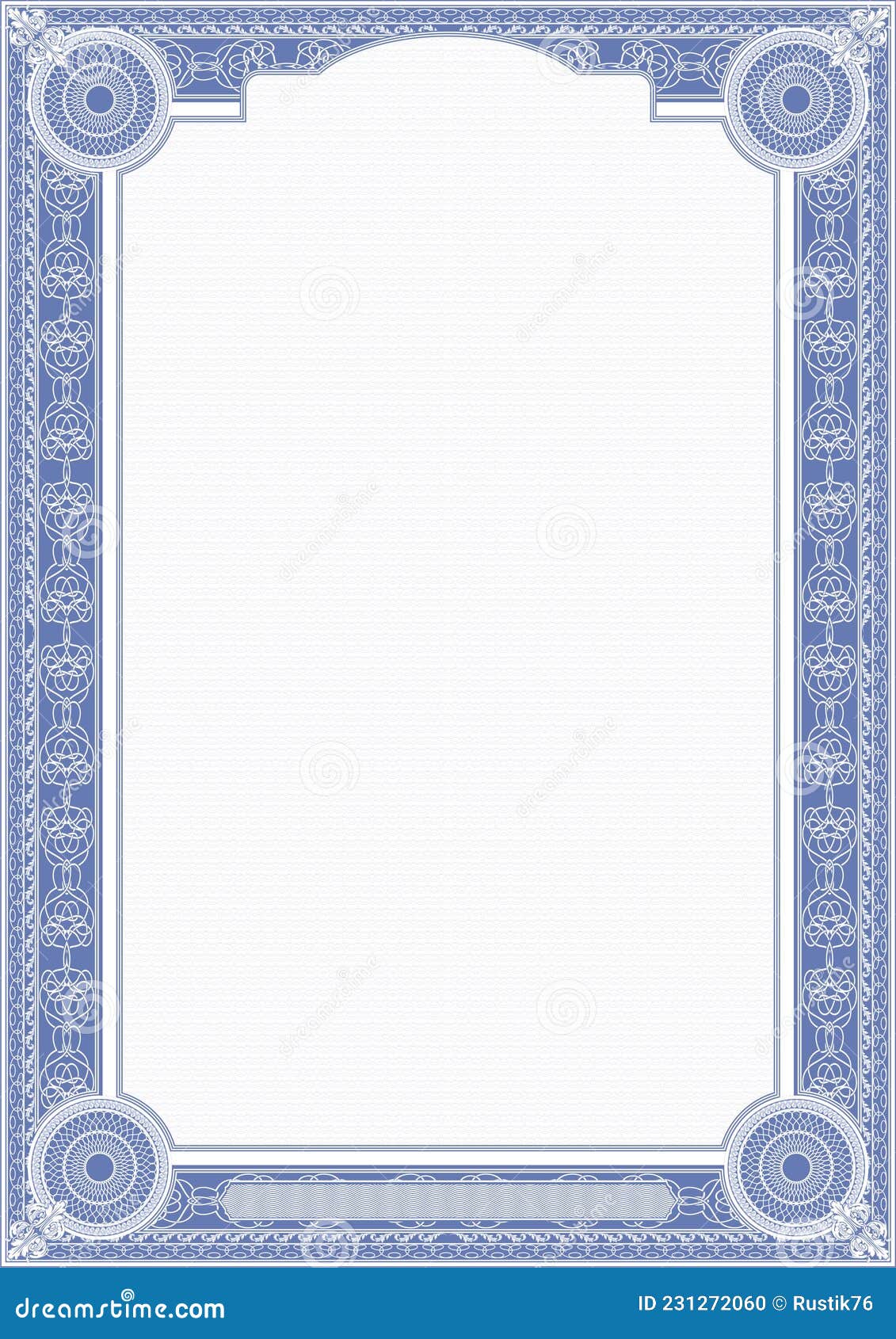 Vertical Frame for Certificates Blue Stock Illustration - Illustration ...