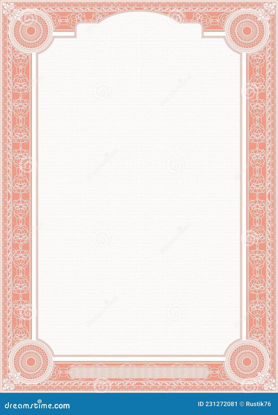 Vertical Frame for Certificates Red Stock Illustration - Illustration ...