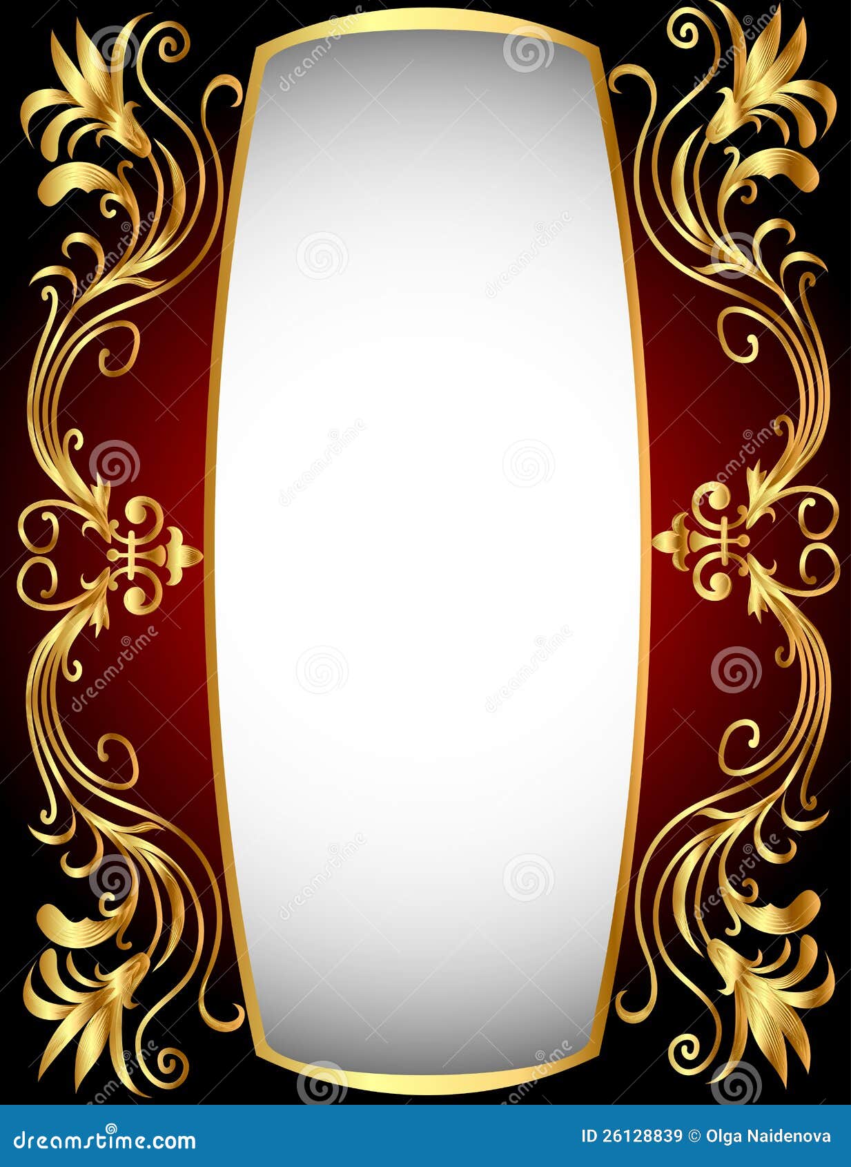Vertical Frame with Gold(en) Winding Pattern Stock Vector ...