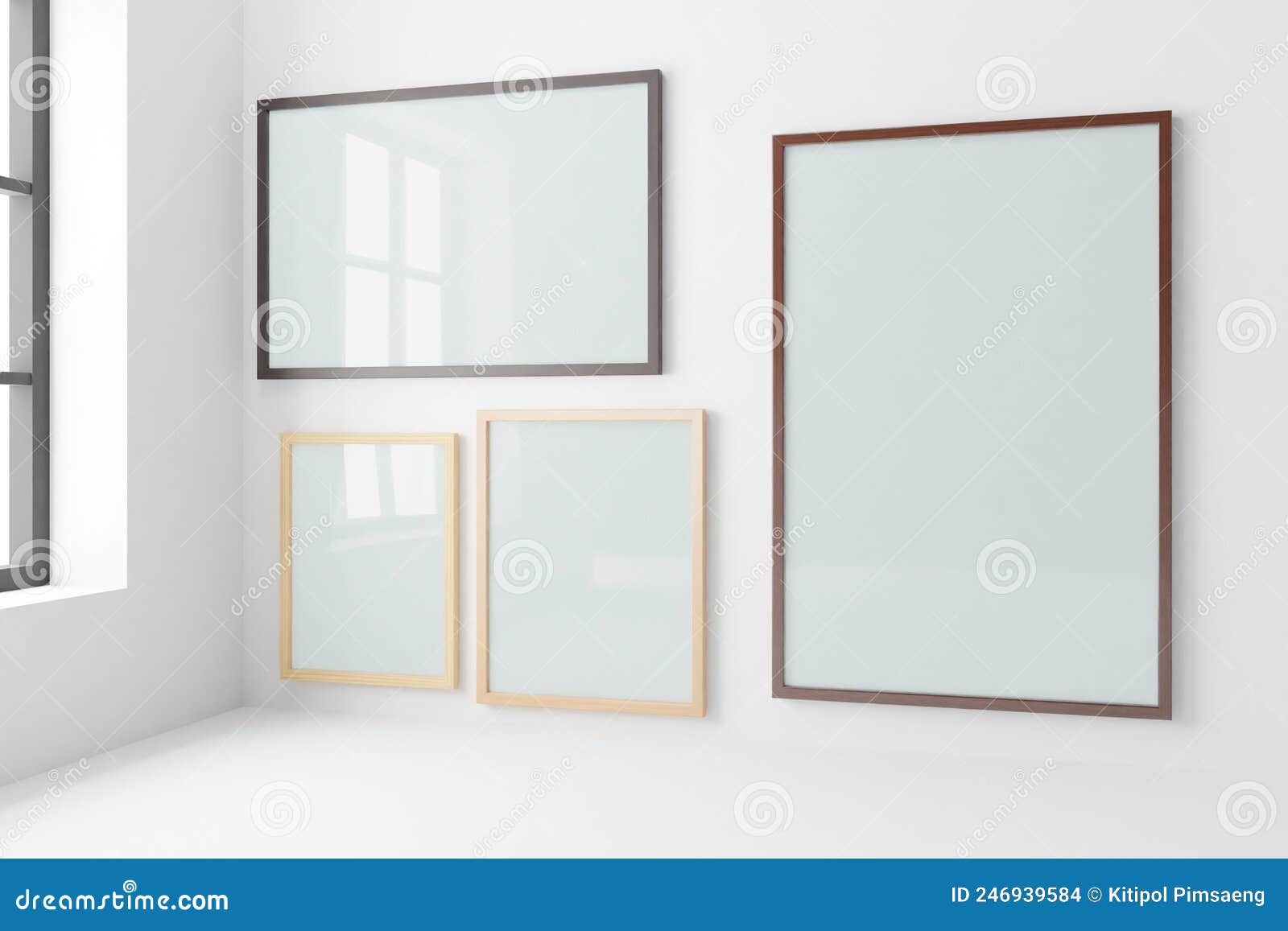 Vertical Frame Mockup in Living Room Interior. Stock Illustration ...