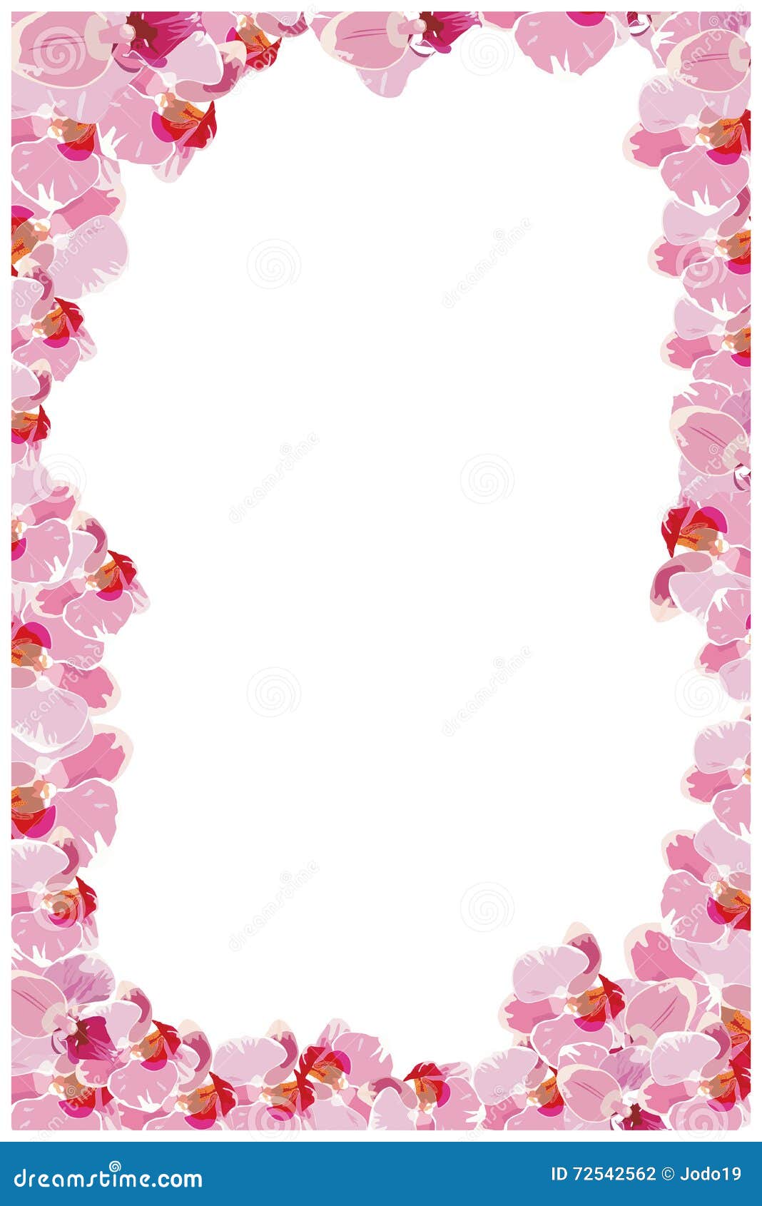 Vertical frame of orchids stock vector. Illustration of vector - 72542562