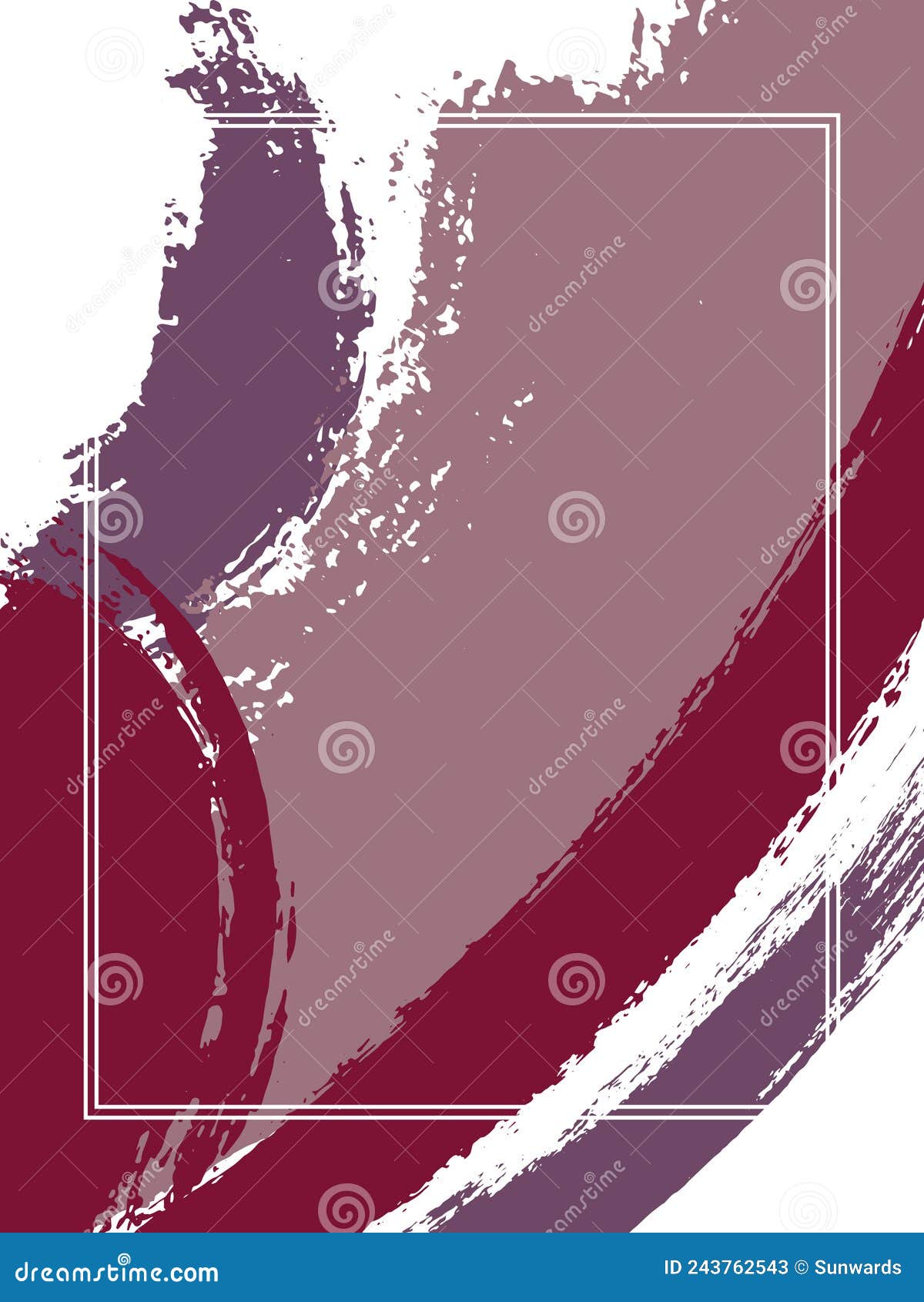 Vertical Frame with Paint Brush Strokes Background. Graphic Design ...